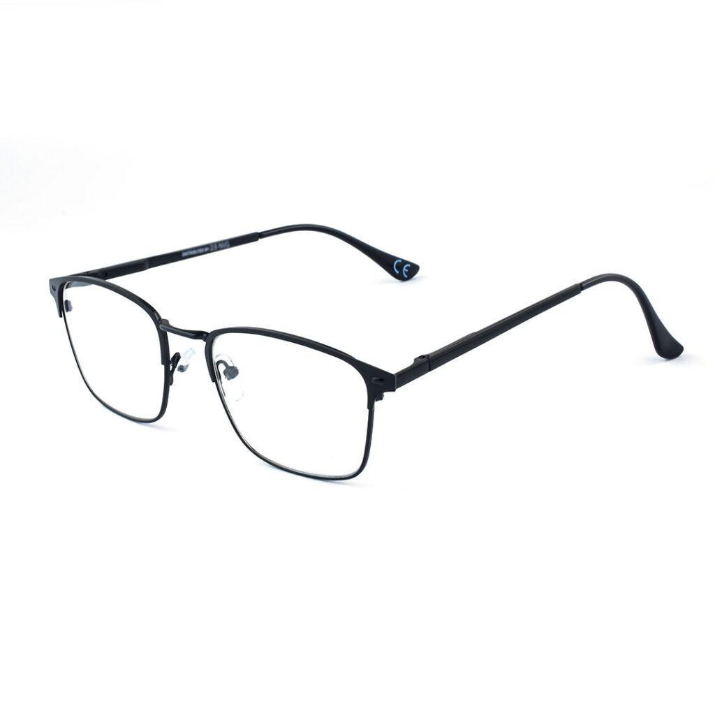 Square Black Metal OPH SC 309 0202 Eyeglasses - Luxotix