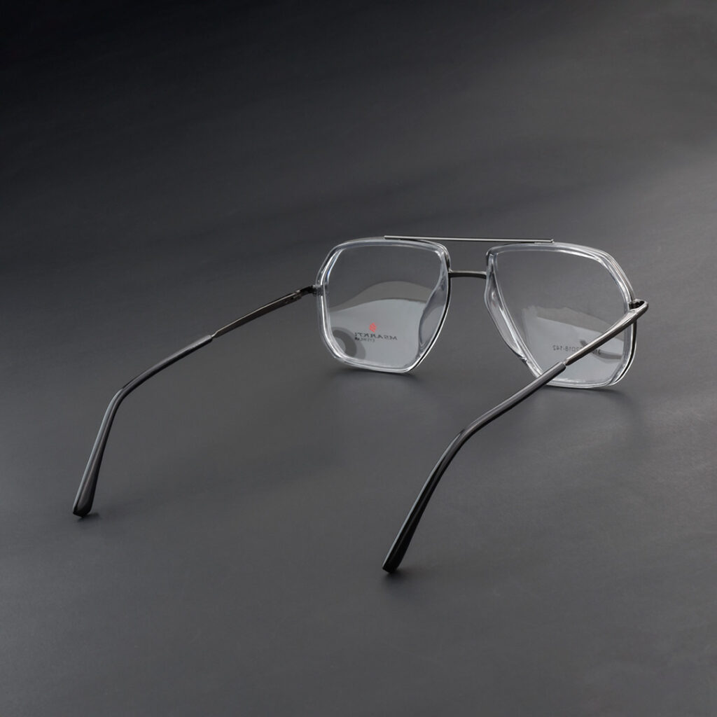 MSARKTI 31002 C2 Bold Transparent Metal Eyeglasses Men - Luxotix