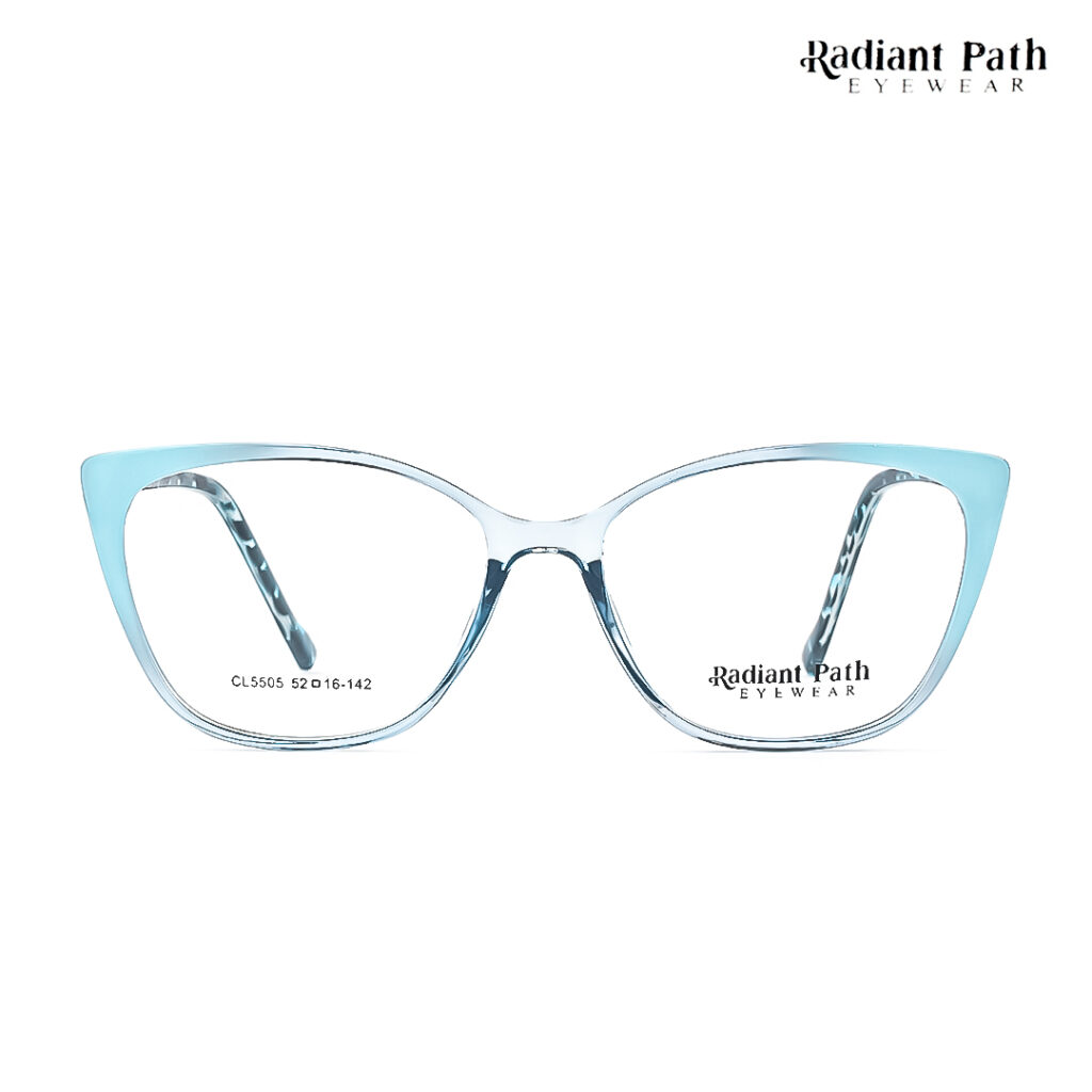 Radiant Path CL5505 Sky Blue Cats Eye Eyeglasses for Women - Luxotix