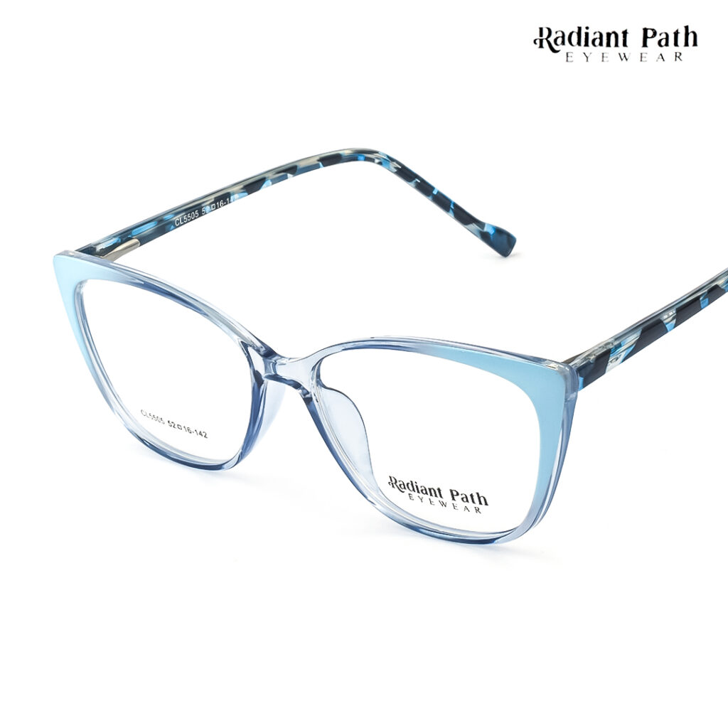 Radiant Path CL5505 Sky Blue Cats Eye Eyeglasses for Women - Luxotix