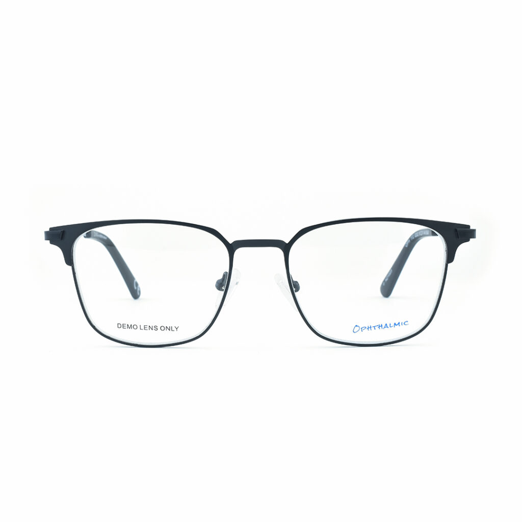 Square Metal OPH 112 0202 BLK Eyeglasses - Luxotix